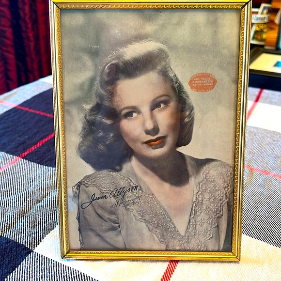 Vintage Home | Wall Decor | Vintage Framed Photo Of June Allyson With ...